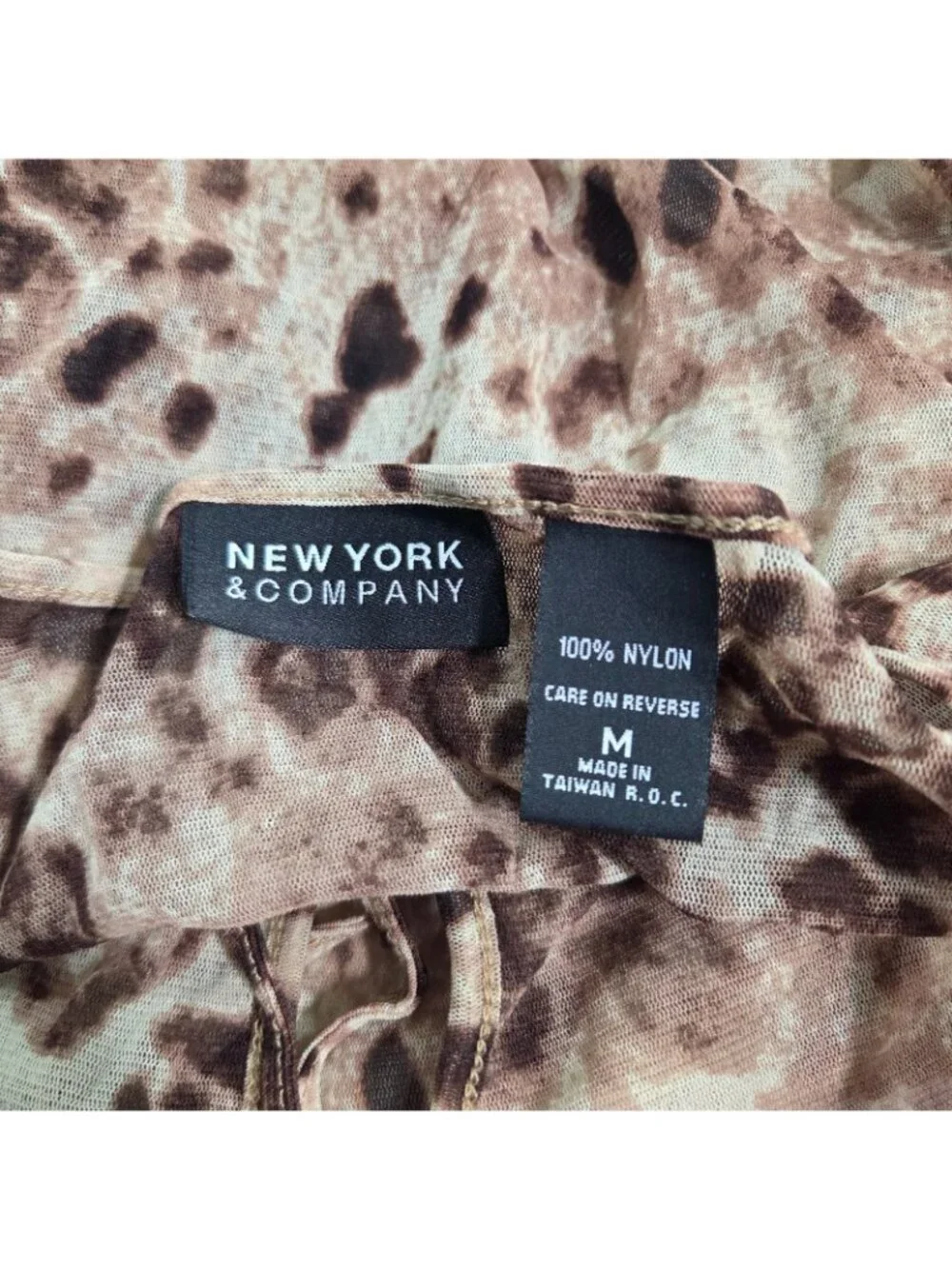 New York & Company | Tops | Y2k Sheer Mesh Animal Print Mini Dress Ml ...